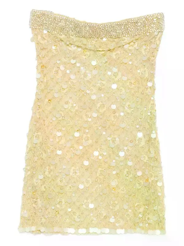 ROBERTA EINER Sequin-embellished Strapless Mini Dress - Green