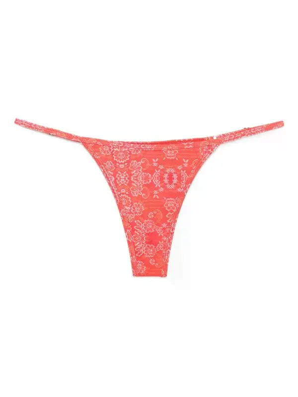 ROBERTA EINER X Kiss ‘n Thrill Frida Floral-print Bikini Bottoms - Red