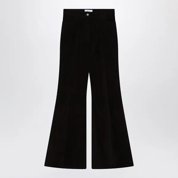 FERRAGAMO Flared Cotton-blend Trousers - Blue