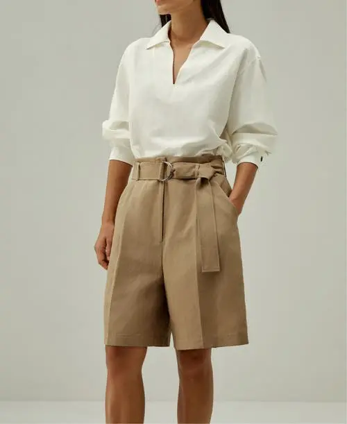 Lilysilk Silk-linen Blend Bermuda Shorts - Oak
