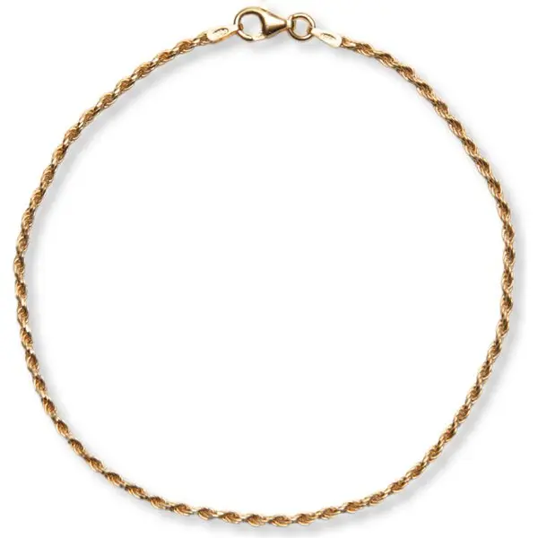 Argento Vivo 18k Plate Diamond Cut Anklet - Gold