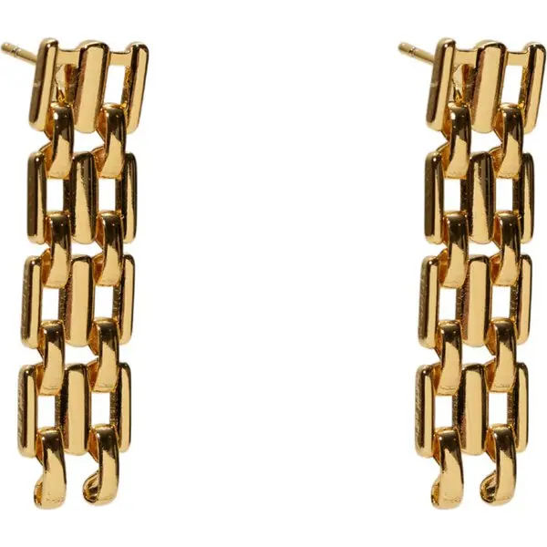Argento Vivo Panthera Link Linear Drop Earrings - Gold