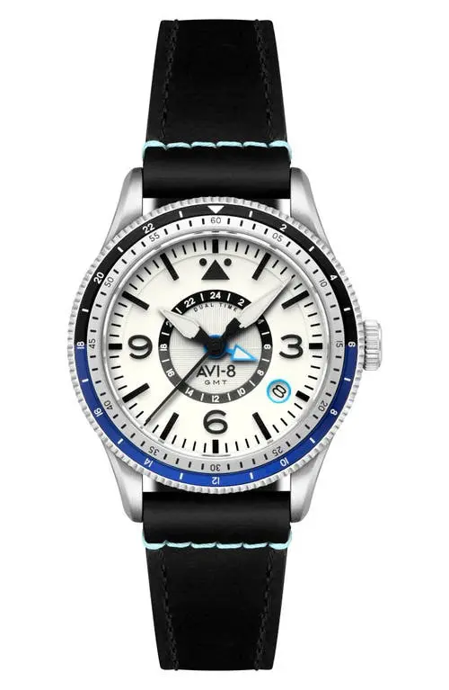 AVI-8 Flyboy Airmaster Gmt Strap Watch - White