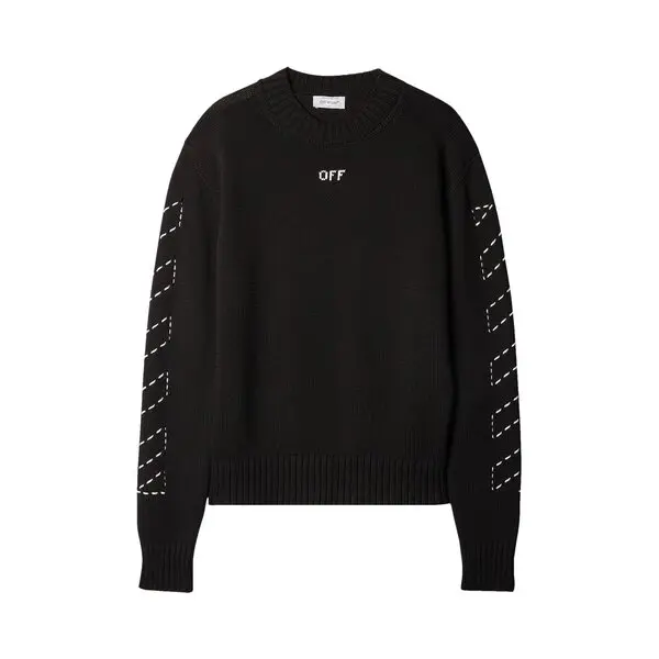 Off-White Stitch Arrow Diags Knit Crewneck