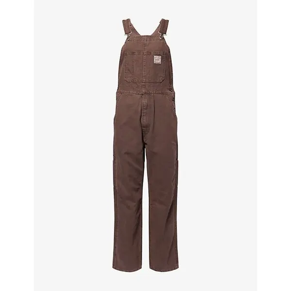 LEVI'S Logo-patch Straight-leg Cotton Jumpsuit - Crackin Bracken
