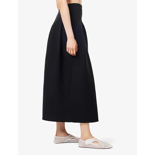 CFCL Flared Knitted Midi Skirt - Black