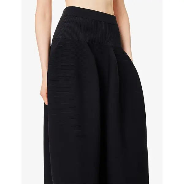 CFCL Flared Knitted Midi Skirt - Black