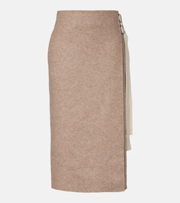 JIL SANDER Wool-blend Midi Skirt