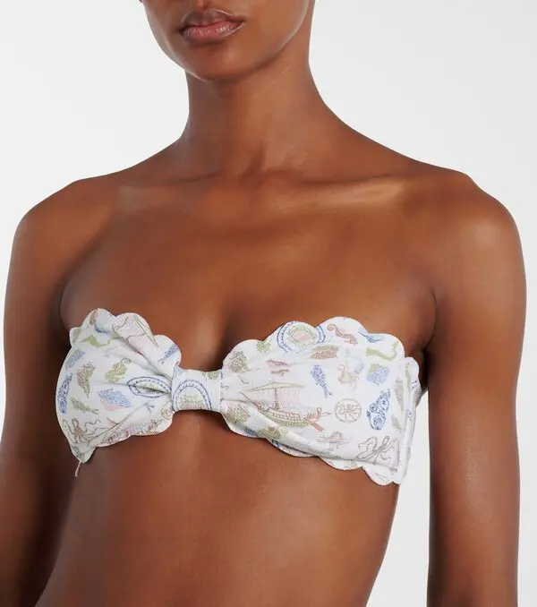 Marysia Antibes Scalloped Bandeau Bikini Top - Multicoloured