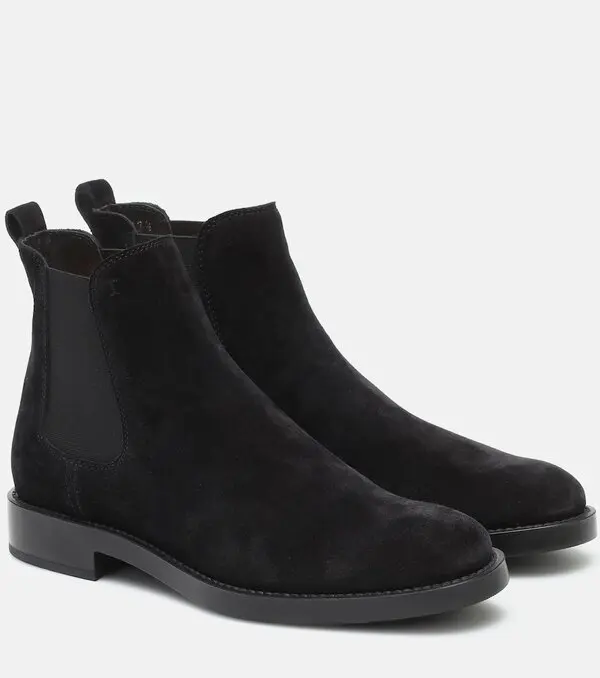 TOD'S Suede Chelsea Boots - Black
