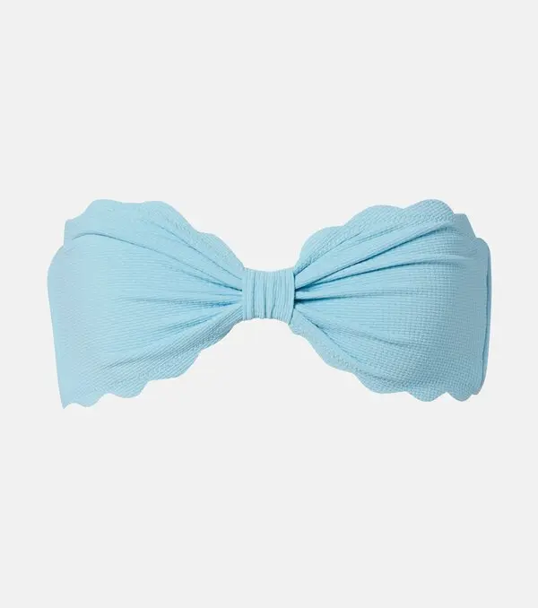 Marysia Antibes Scalloped Bandeau Bikini Top - Blue