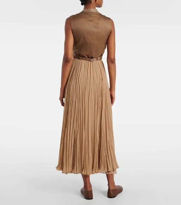 Ralph Lauren Jordyn Pleated Chiffon Maxi Skirt