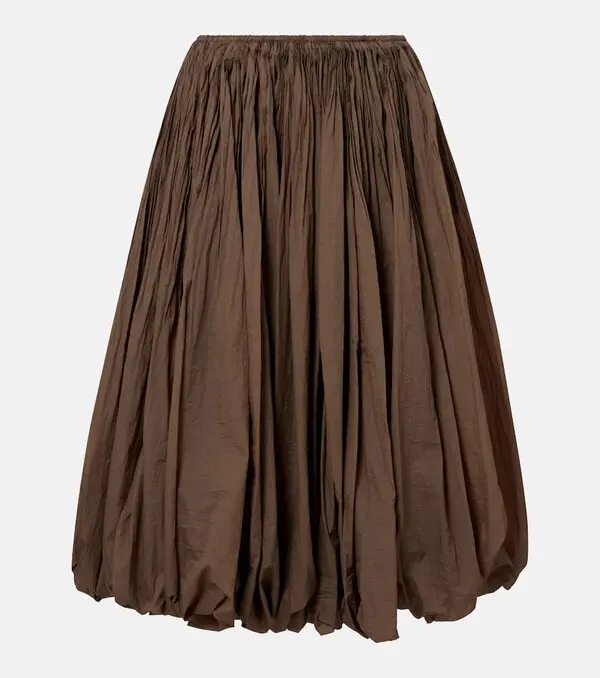 Alaïa Flared Balloon Maxi Skirt - Brown
