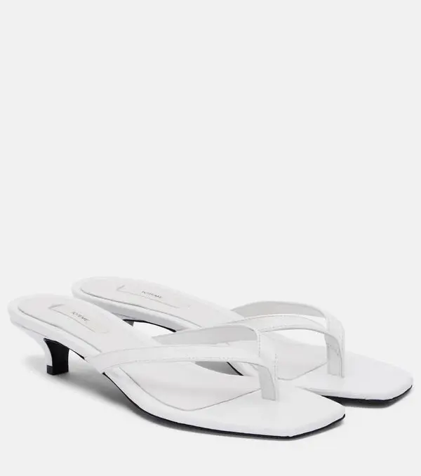TOTEME Croc-effect Leather Thong Sandals - White
