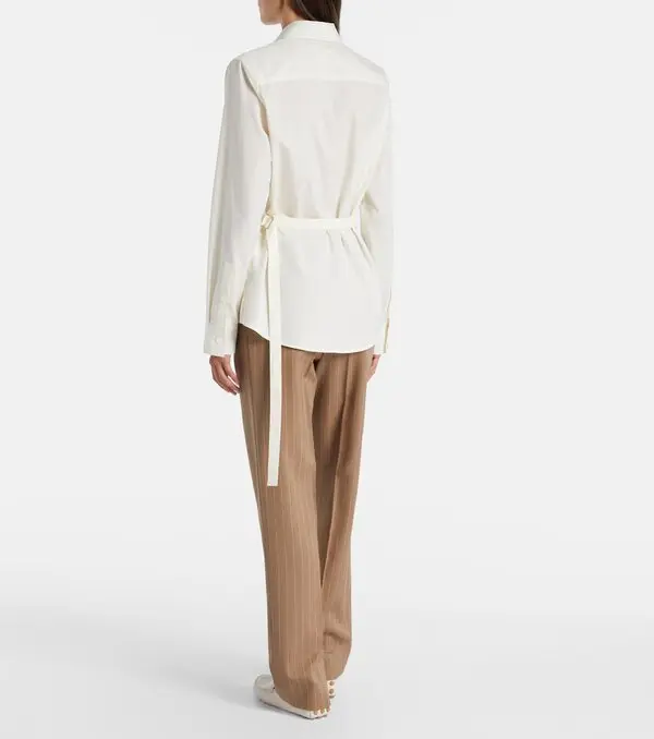 TOD'S Belted Cotton Poplin Shirt