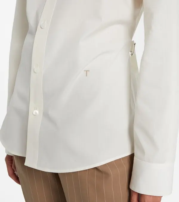 TOD'S Belted Cotton Poplin Shirt