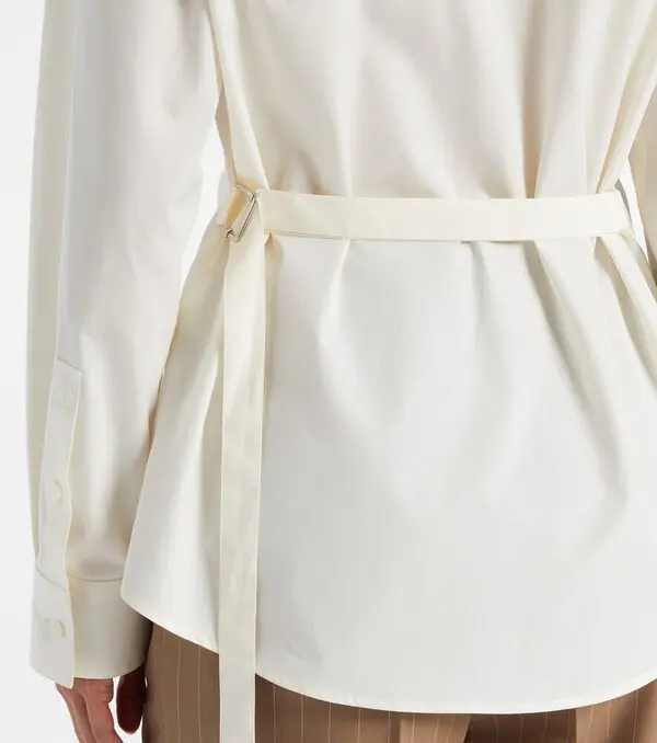 TOD'S Belted Cotton Poplin Shirt