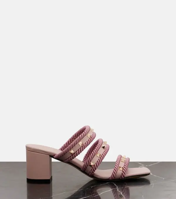 Valentino Garavani Rockstud Torchon 60 Leather Mules