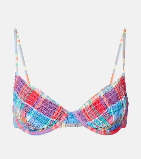 Polo Ralph Lauren Balconette Bikini Top Checked - Multicoloured