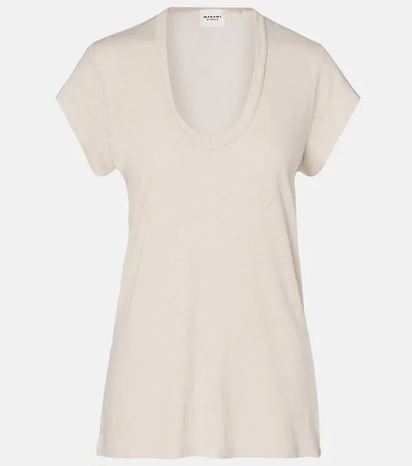 MARANT ETOILE Linen T-shirt - Beige