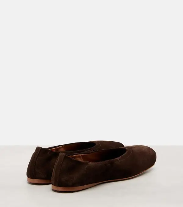 Alaïa Suede Ballet Flats - Brown