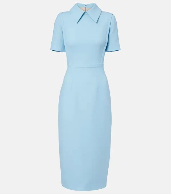 EMILIA WICKSTEAD Valletta Wool Cocktail Dress - Blue