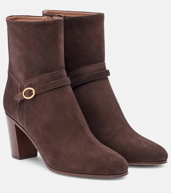 Valentino Garavani Pattie 75 Suede Ankle Boots - Brown