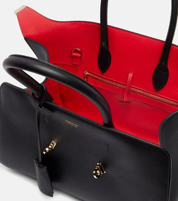 FERRAGAMO Leather Tote Bag - Black