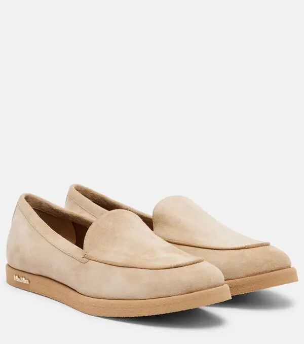 Max Mara Softymoc Suede Loafers - Beige