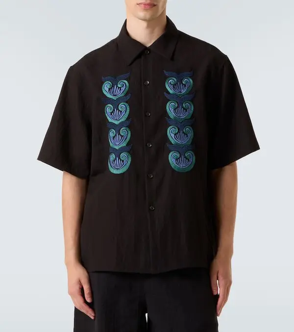 Commas Embroidered Shirt - Black