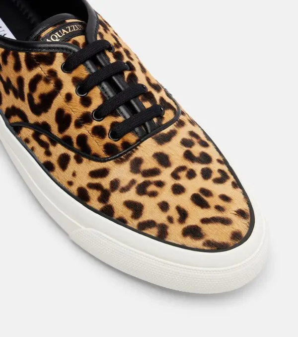 AQUAZZURA Animal-printed Leather Sneakers