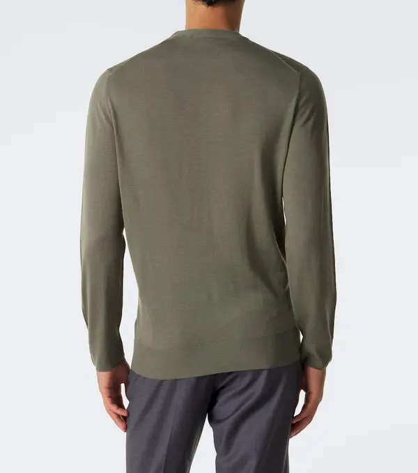 Canali Wool Crewneck Sweater - Green