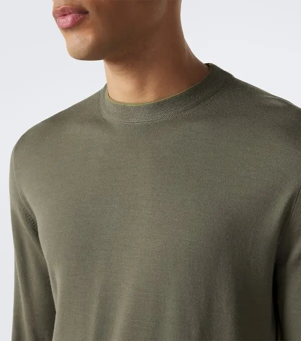Canali Wool Crewneck Sweater - Green