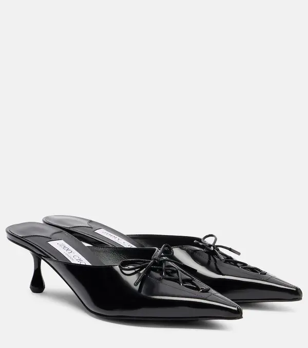 JIMMY CHOO Scarlett 50 Leather Mules - Black