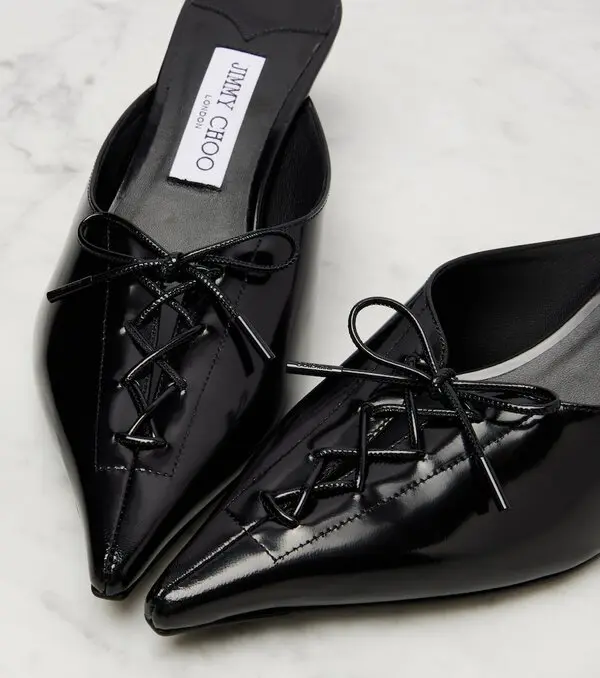 JIMMY CHOO Scarlett 50 Leather Mules - Black