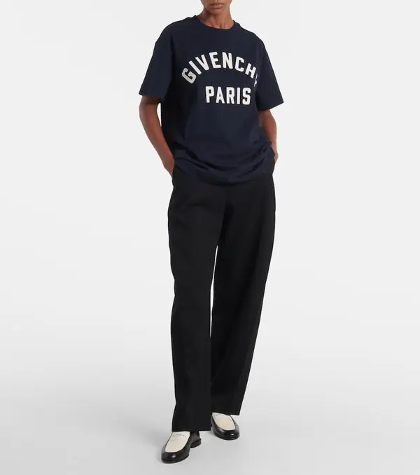 Givenchy Paris Logo Cotton Jersey T-shirt - Blue