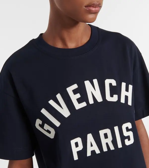 Givenchy Paris Logo Cotton Jersey T-shirt - Blue