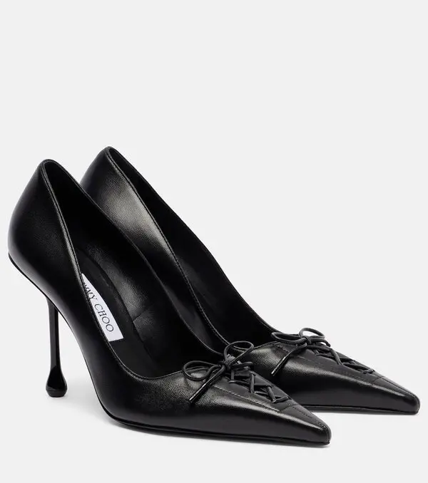 JIMMY CHOO Scarlett 95 Leather Pumps - Black