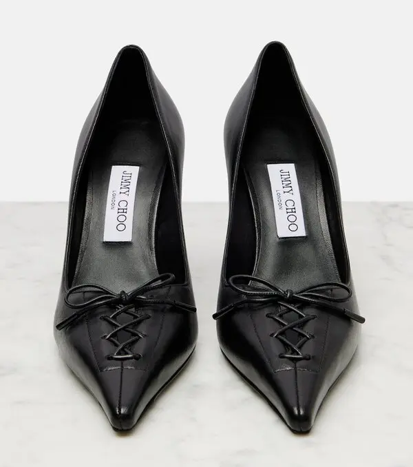 JIMMY CHOO Scarlett 95 Leather Pumps - Black