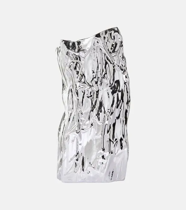 101 COPENHAGEN Kami Medium Ceramic Vase - Silver