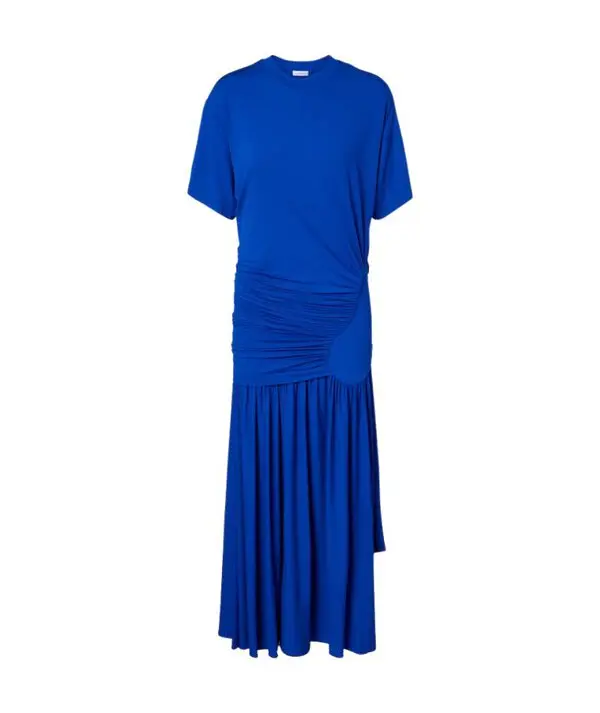 FERRAGAMO Draped Jersey T-shirt Dress - Blue