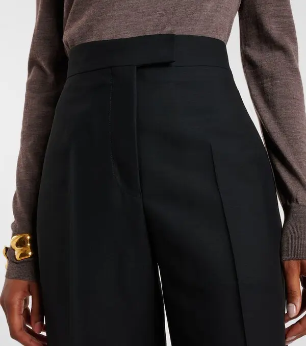 FERRAGAMO High-rise Faille Straight Pants