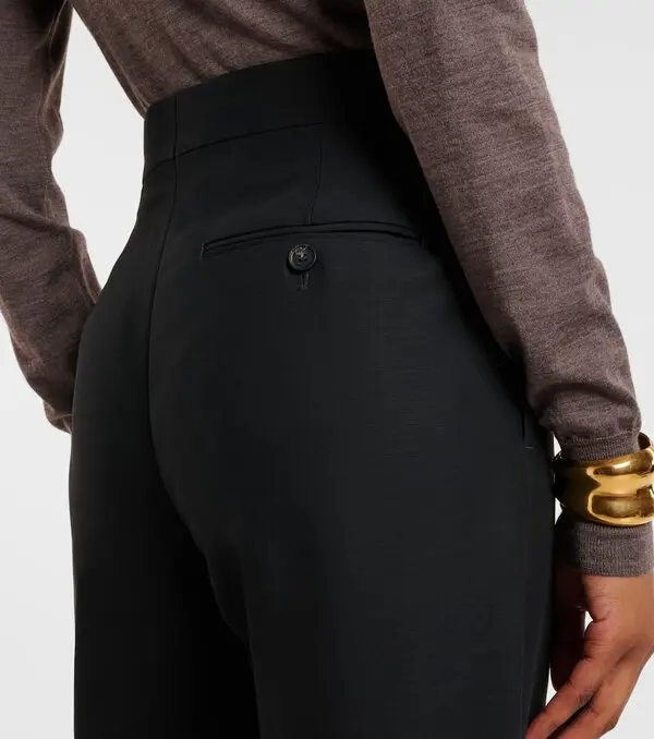 FERRAGAMO High-rise Faille Straight Pants