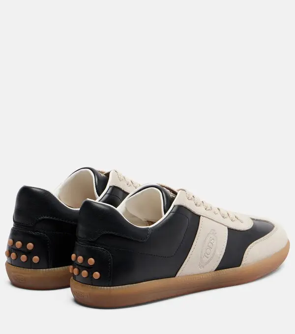 TOD'S Leather And Suede Lace-up Sneakers - Black