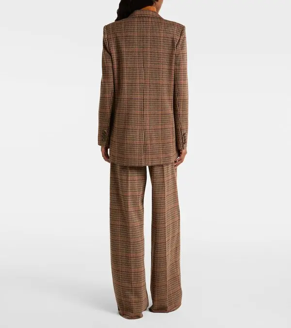 Max Mara Guelfo Checked Wool And Cotton Blazer