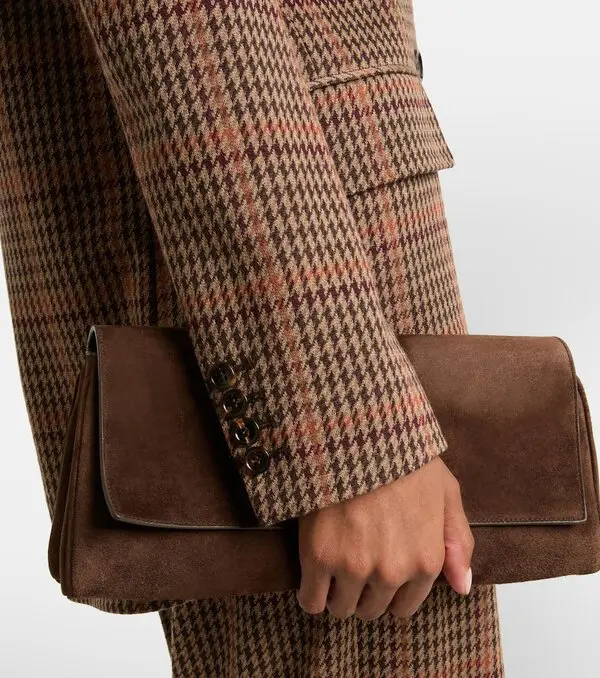 Max Mara Guelfo Checked Wool And Cotton Blazer - Brown