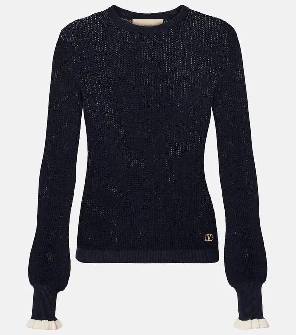 Valentino Garavani Cotton-blend Pullover - Blue
