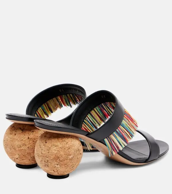 FERRAGAMO Fer Fringed Sandals - Black