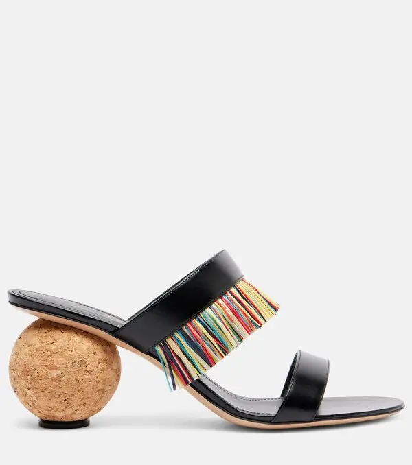 FERRAGAMO Fer Fringed Sandals - Black