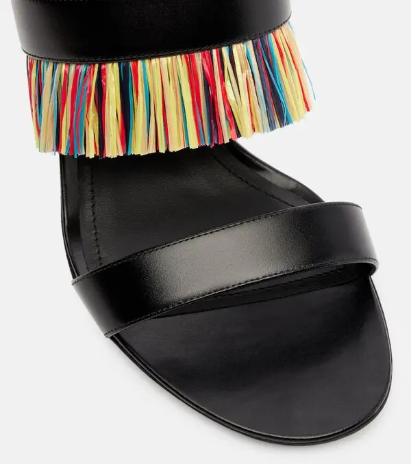 FERRAGAMO Fer Fringed Sandals - Black